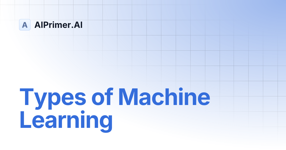 Types of Machine Learning | AIPrimer.AI